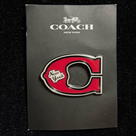 Coach | Jewelry | Coach Red And Black New York Pin | Poshmark
